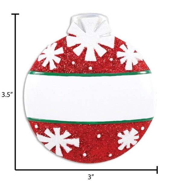 Red Glitter Ball Christmas Ornament